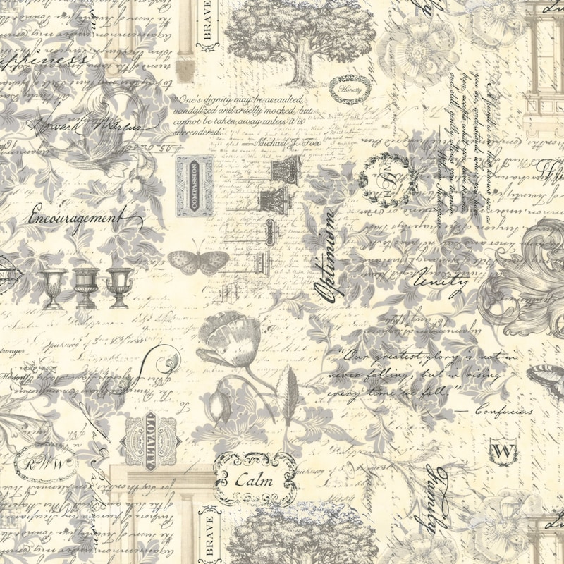 Tim Holtz Text Fabric - Etsy UK