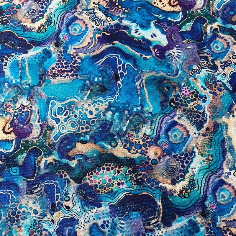 Quirky Blue Fabric - Etsy UK