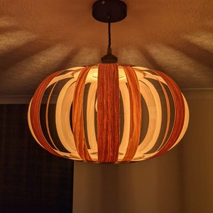 Hand Crafted Oak Pendant Ceiling Light - Etsy UK