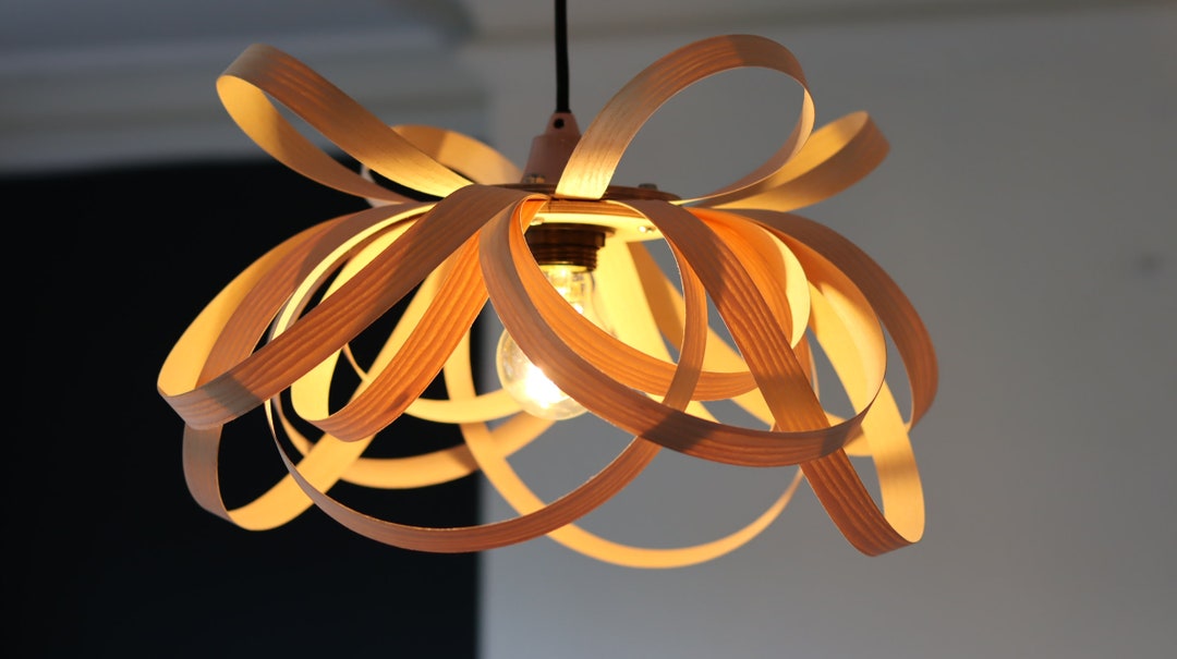 Handmade Wooden Ash Ceiling Light - Etsy