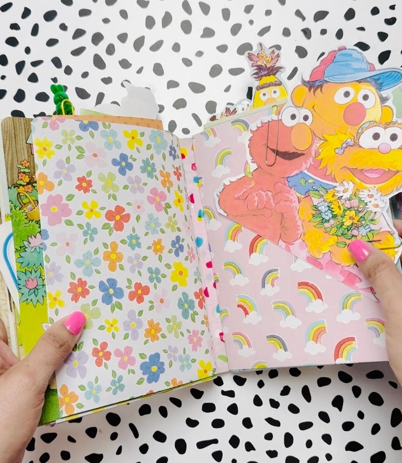 Sesame Street, Elmo, the Bunny Hop Journal - Vintage Book Upcycled ...