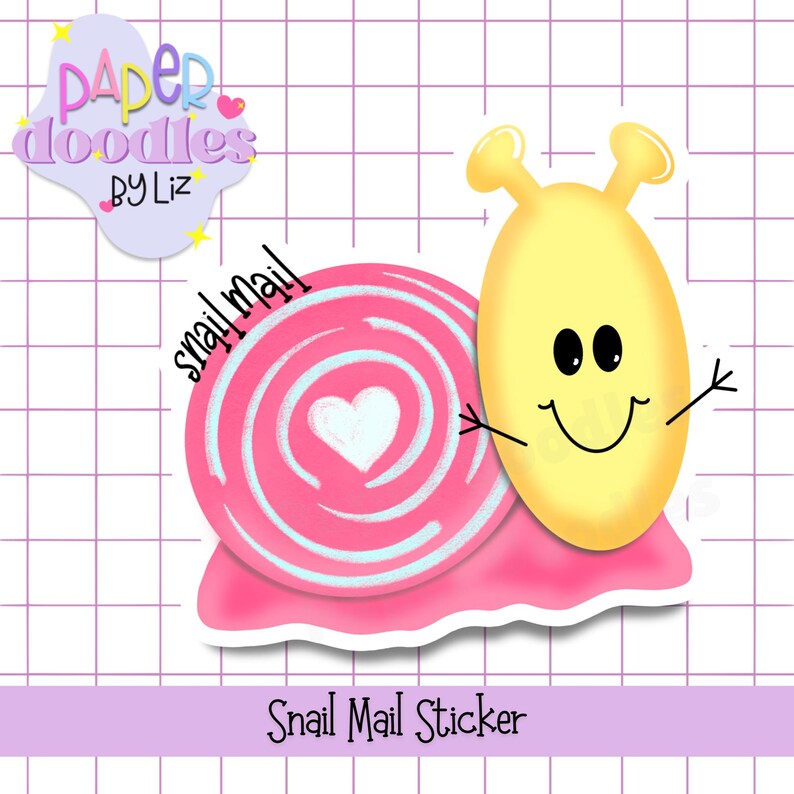 Happy Snail Mail Sticker, Die Cut Sticker, Postal Sticker, Mailbox ...