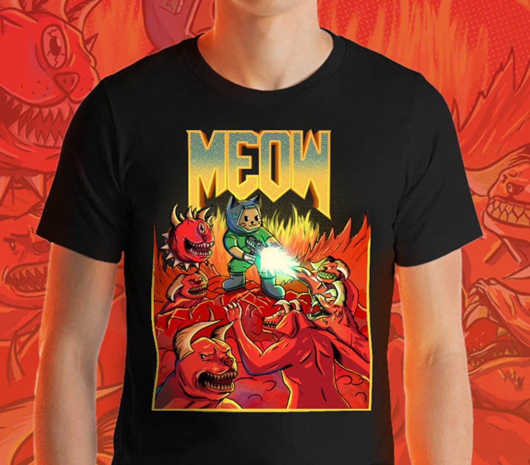 Doom Parody Shirt | Funny Gaming Shirt | Game Shirt | Doom Cat, Slayer ...