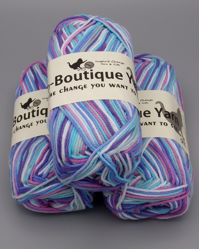 100% Cotton Yarn Variegated Multiple Colors 1.75oz | Etsy