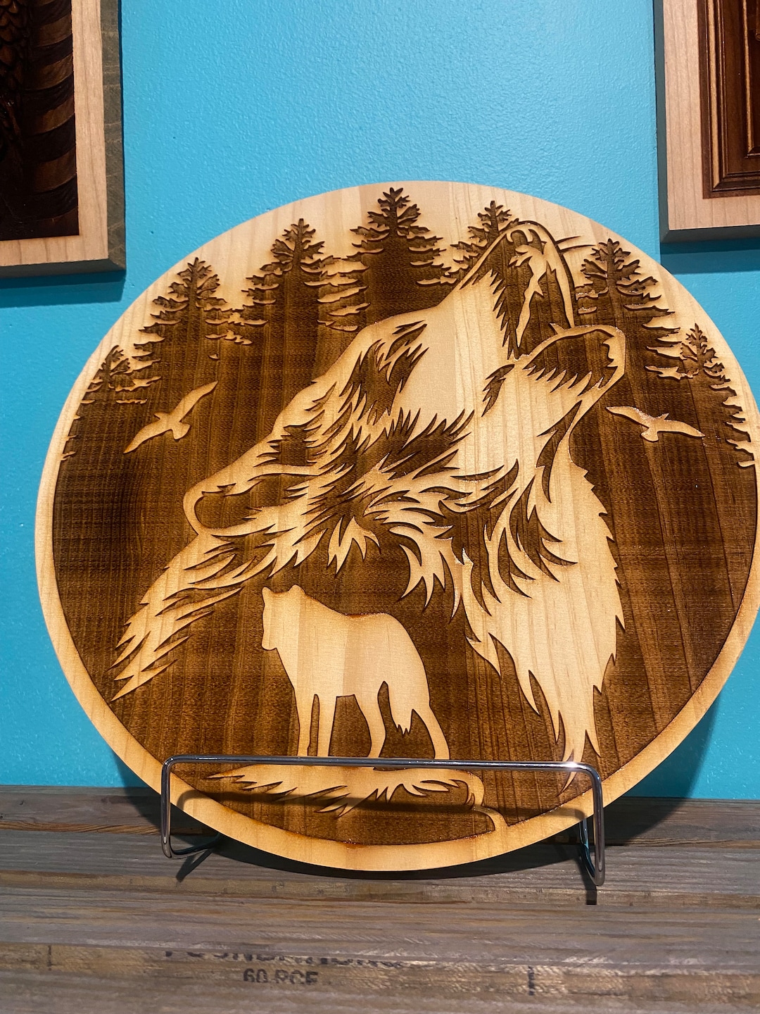 Laser Engraved Wolf - Etsy