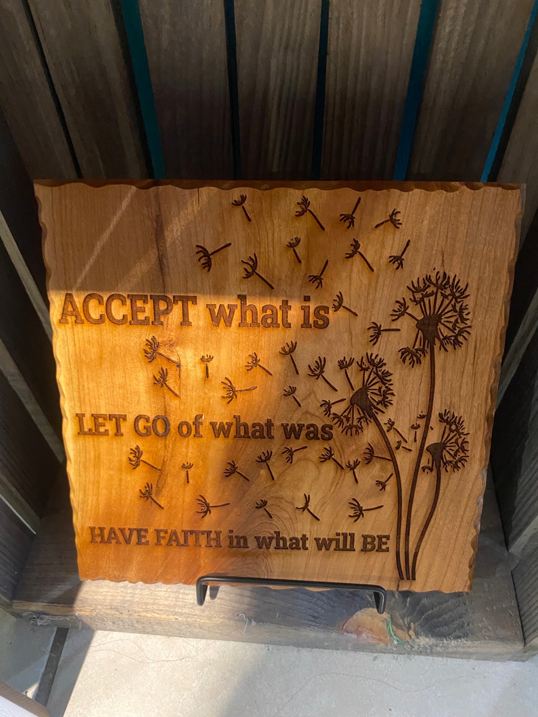 Laser Engraved Accept and Let Go - Etsy