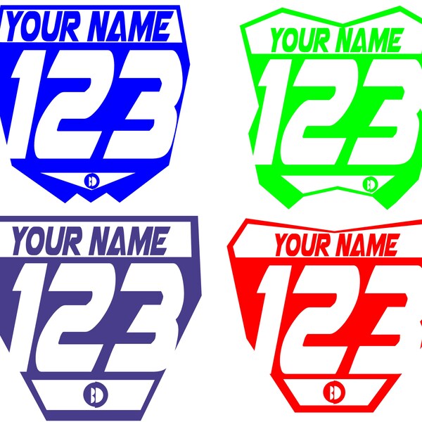 Motocross Number Stickers - Etsy