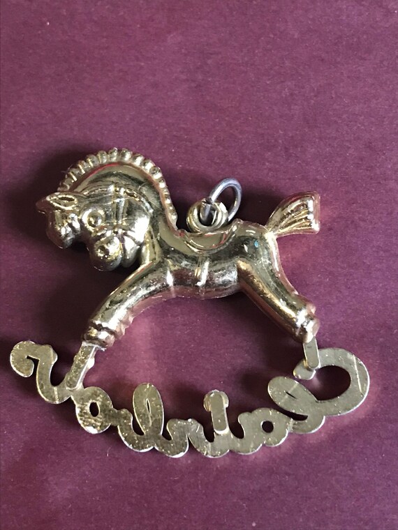 Vintage French 3D Carousel horse Plastic Medal - Merr… - Gem