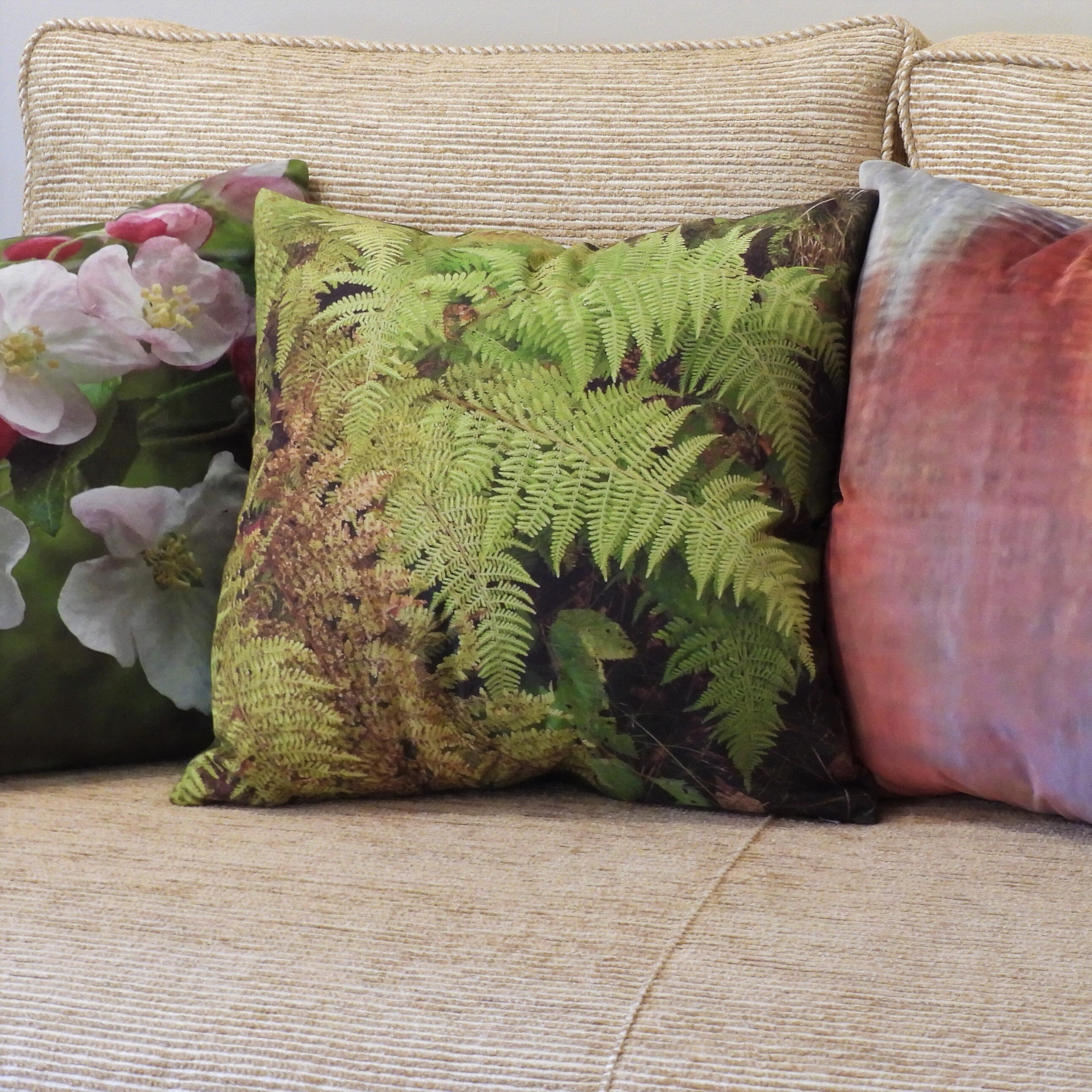 Chartreuse and Green Fern Pillow Covers, Nature Pillows Woodsy Pillows ...