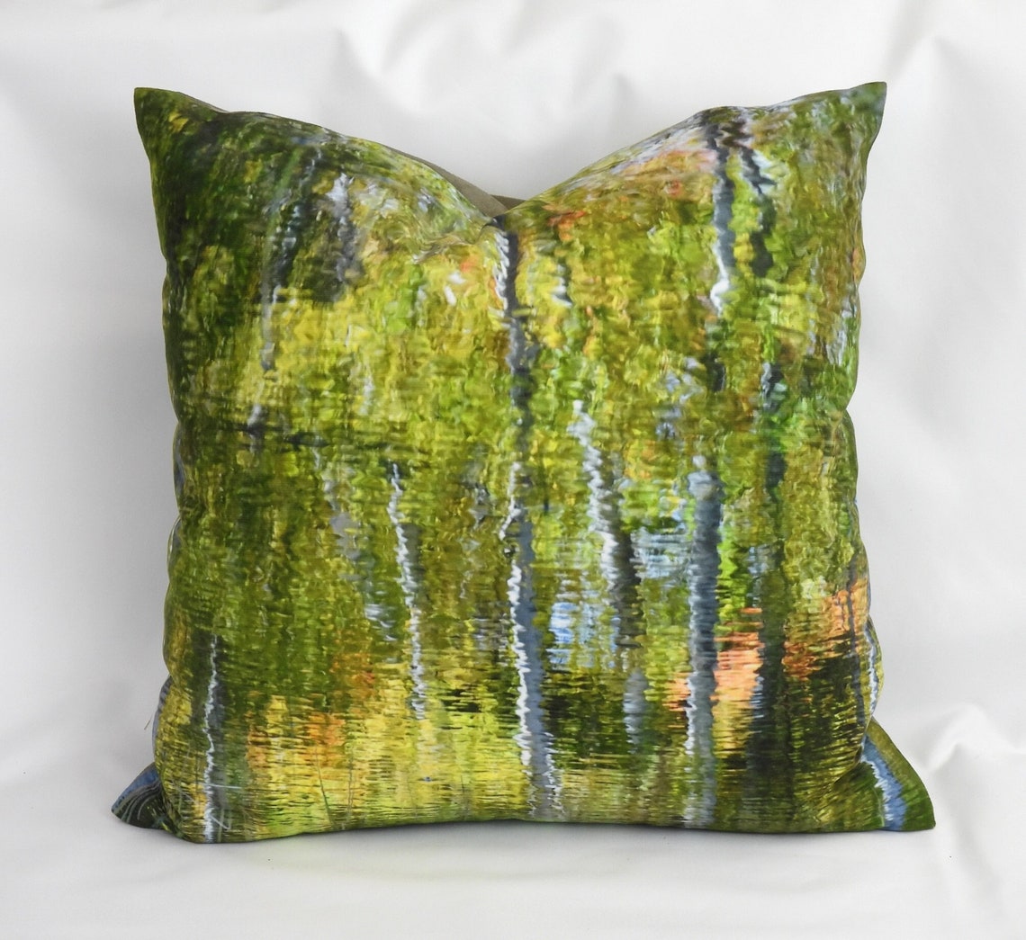 Unique Chartreuse Pillow Covers, Woodland Nature Pillows, Double Sided ...