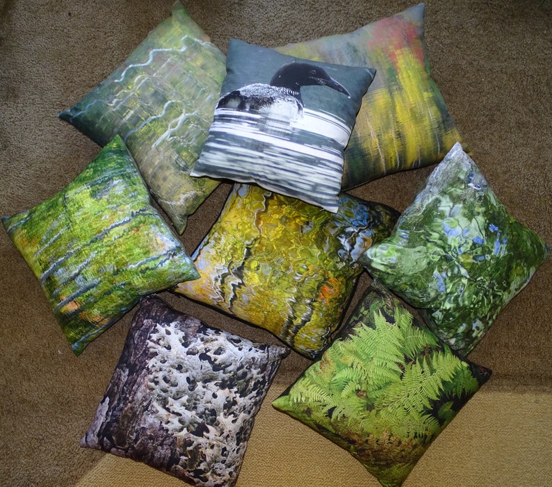 Chartreuse and Green Fern Pillow Covers, Nature Pillows, Woodsy Pillows ...