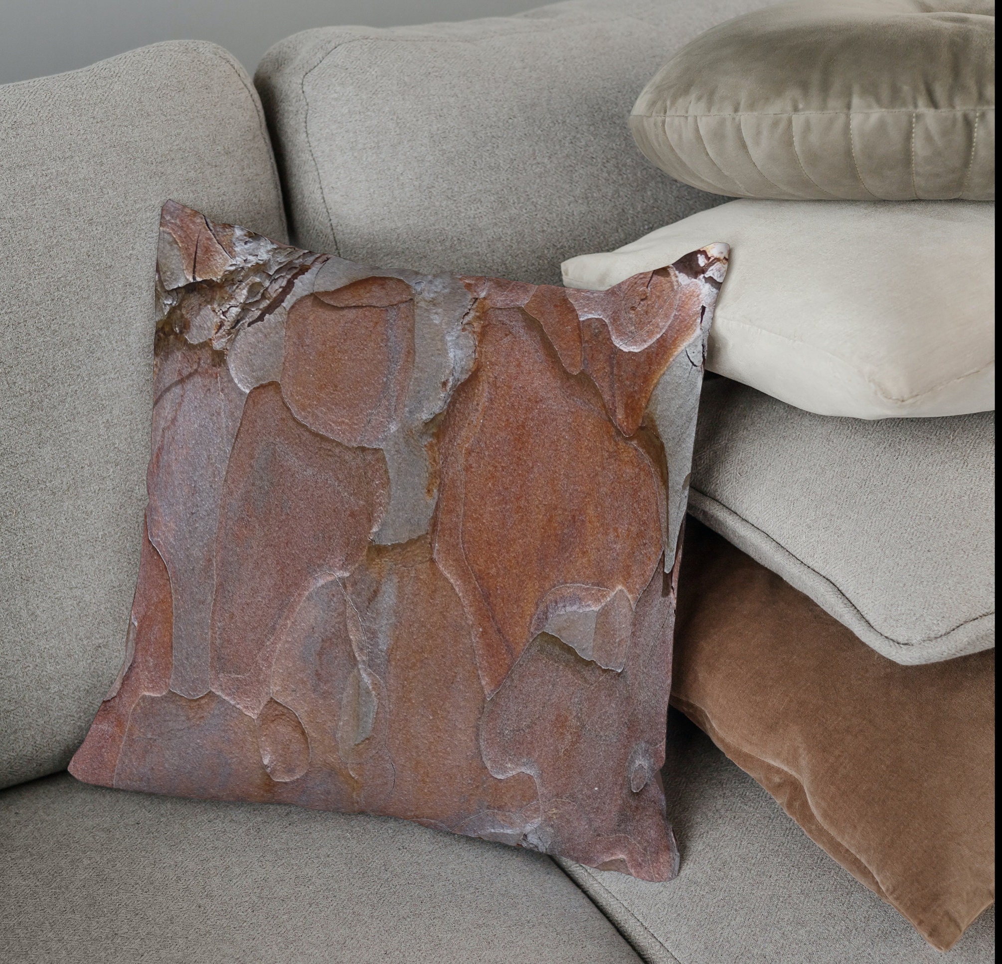 Abstract Rust Pillow Covers, Rustic Woodland Pillows for Your Mountain ...