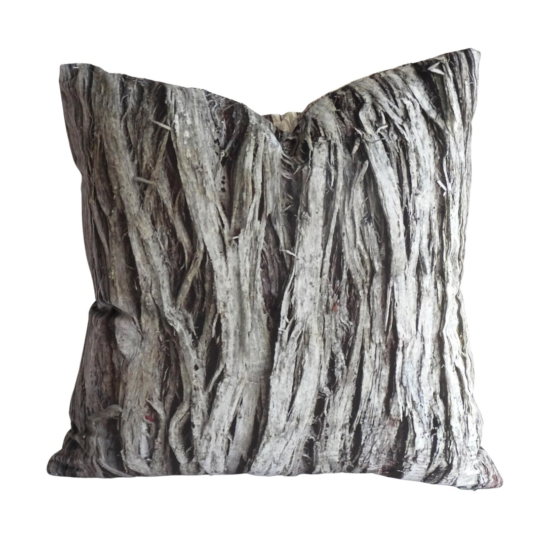 Tree Pillow Covers for Your Log Cabin Decor, Nature Pillows, Gray Throw ...
