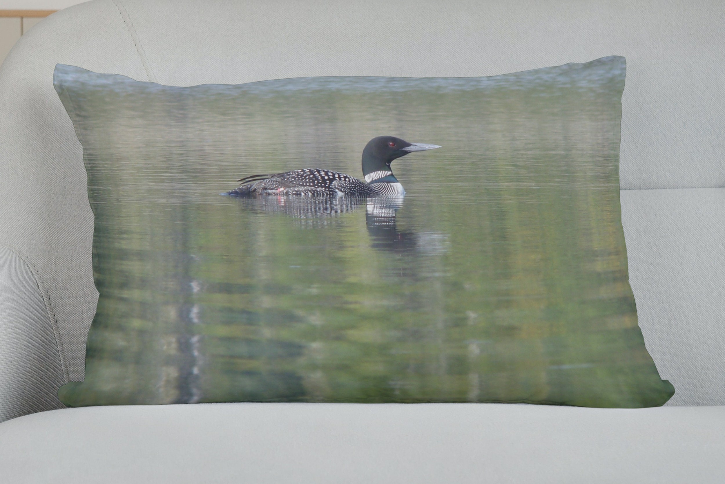 Sage Green Pillow Covers for Your Lake House Decor, Duck Pillows, Loon ...