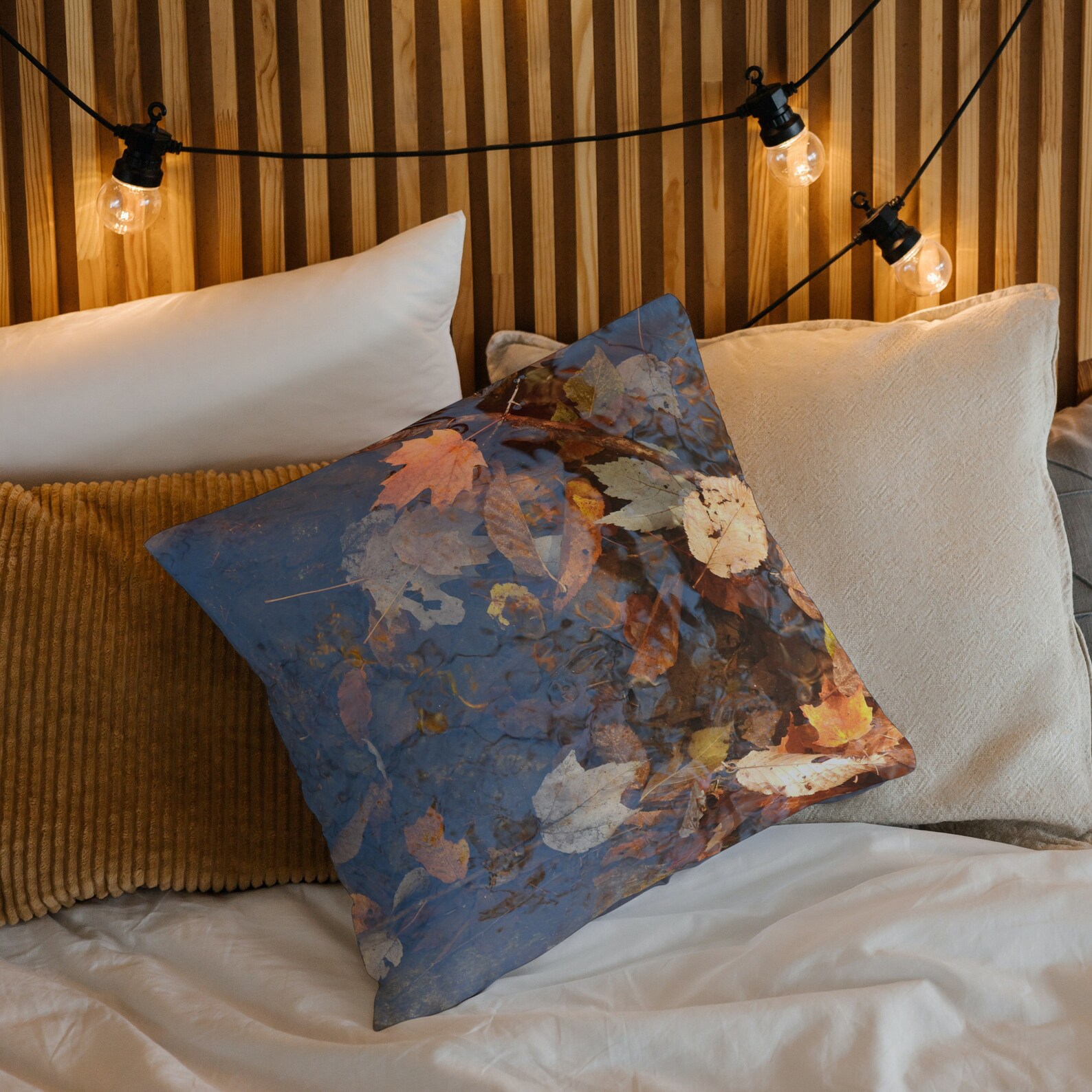 Blue Abstract Pillow Covers, Fall Throw Pillows, Lodge Pillows, Autumn ...