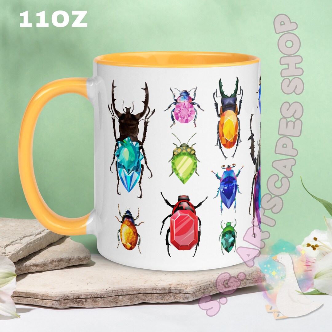 Bejeweled Bug Jewel Bug Ceramic Mug With Color Inside! Entomologists ...