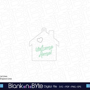 Cute Welcome Home House Realtor Keychain Closing Gift - SVG - EPS ...