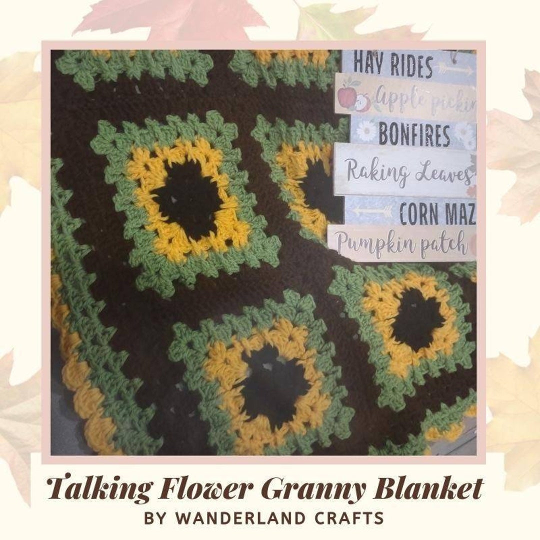 Talking Flower Granny Square Blanket - Etsy