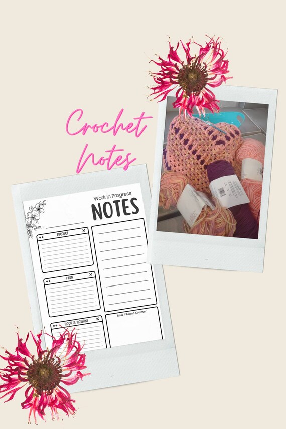 Crochet Work in Progress Notes Sheet - Etsy