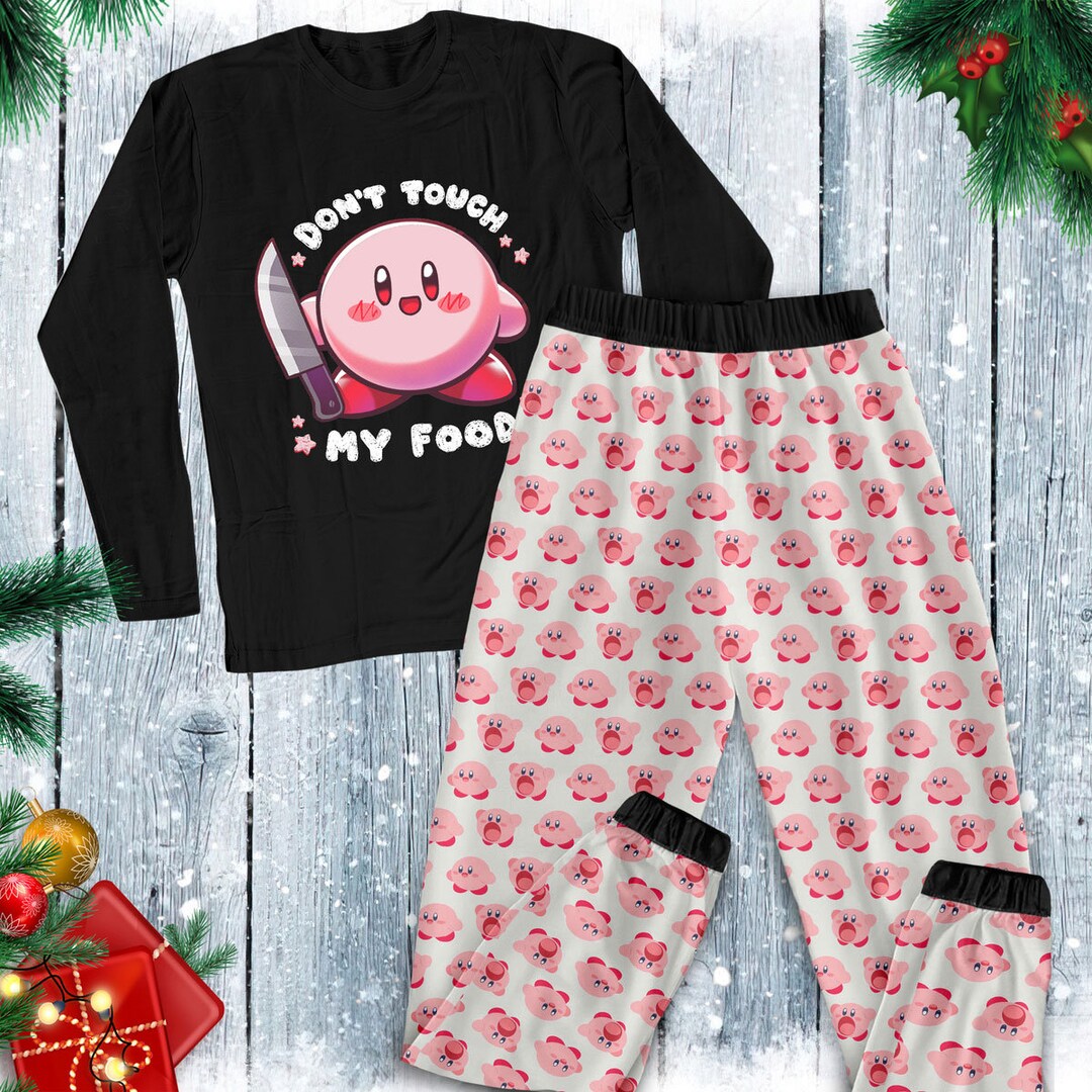 Don't Touch My Food Pajamas Set, Kirby Personalized Family Pajamas ...