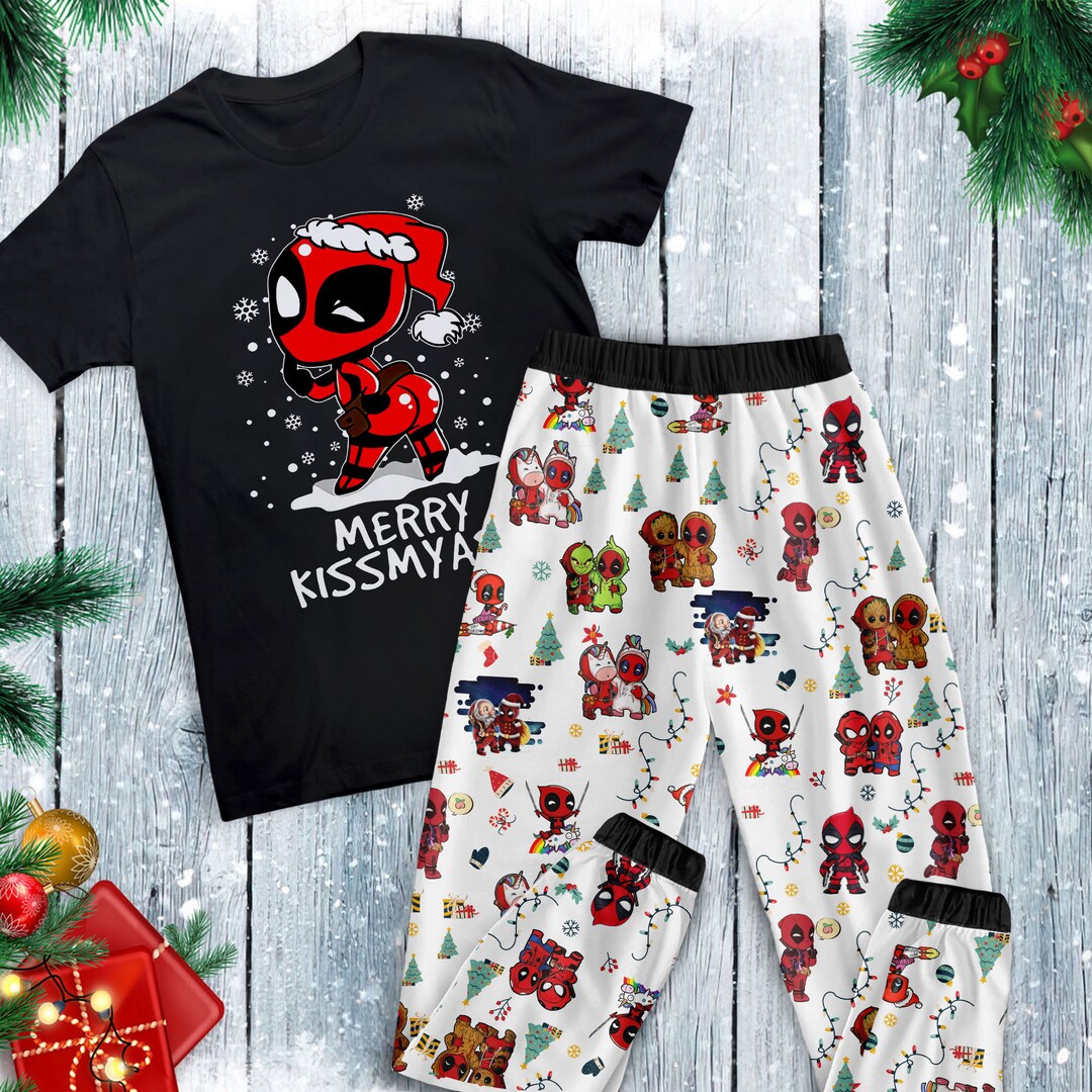 Deadpool Pajamas Set, Personalized Family Pajamas, Family Christmas ...