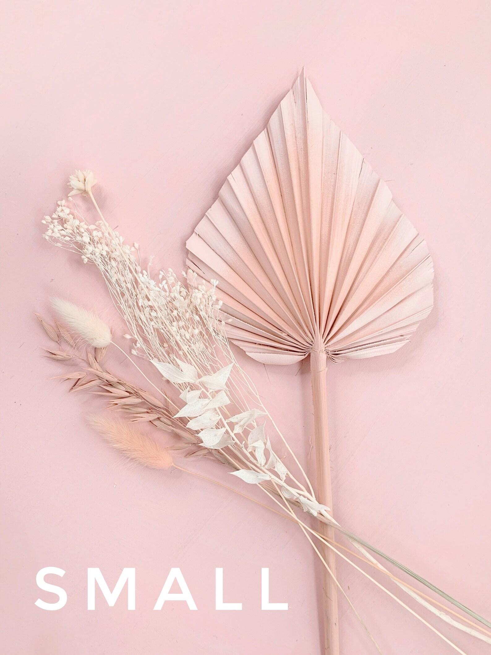 Sage Gold and Pink Dried Flower Cake Topper Palm Spear - Etsy