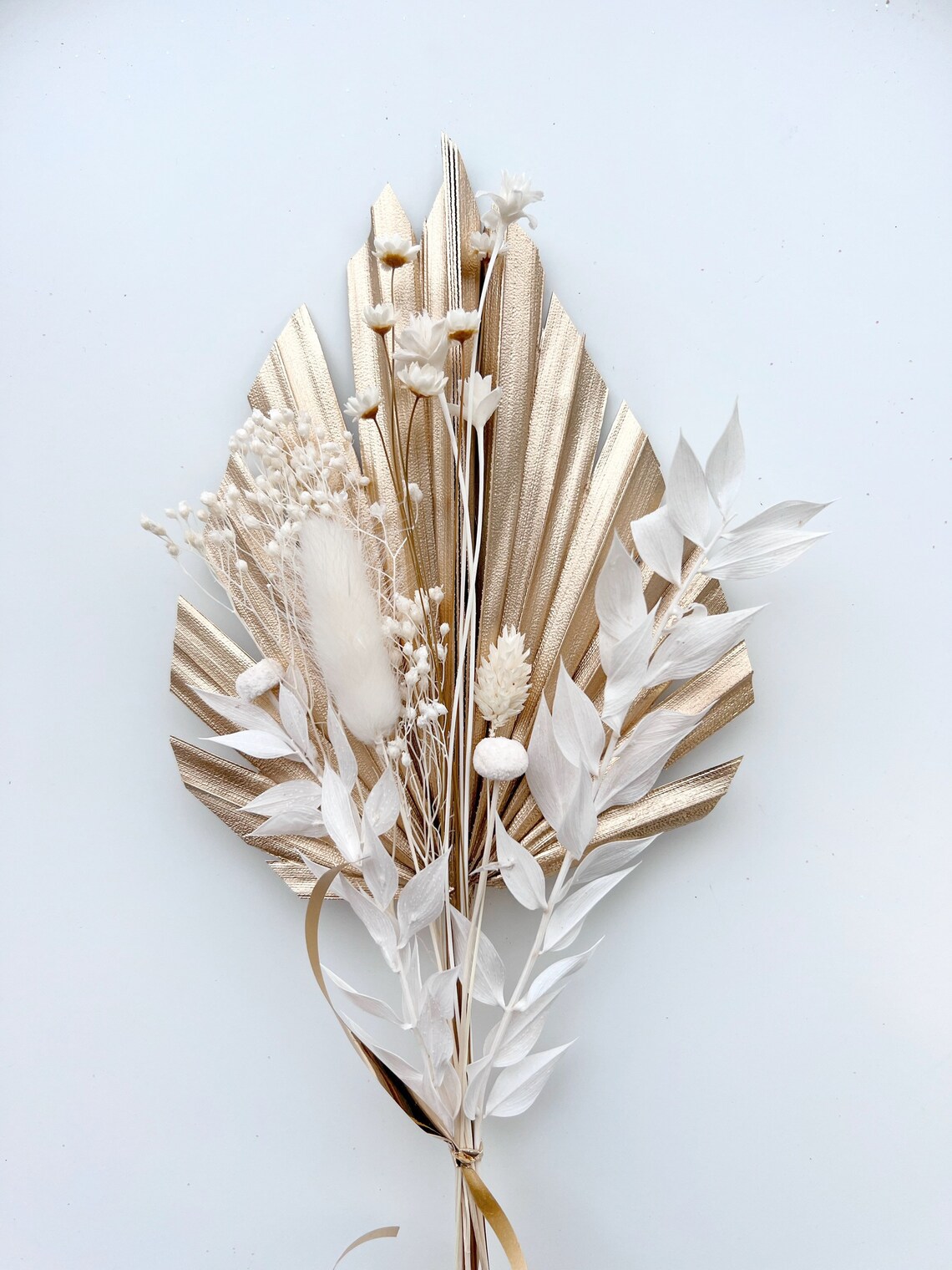 Gold Dried Flower Cake Topper Gold Palm Spear Bunch Flowers - Etsy