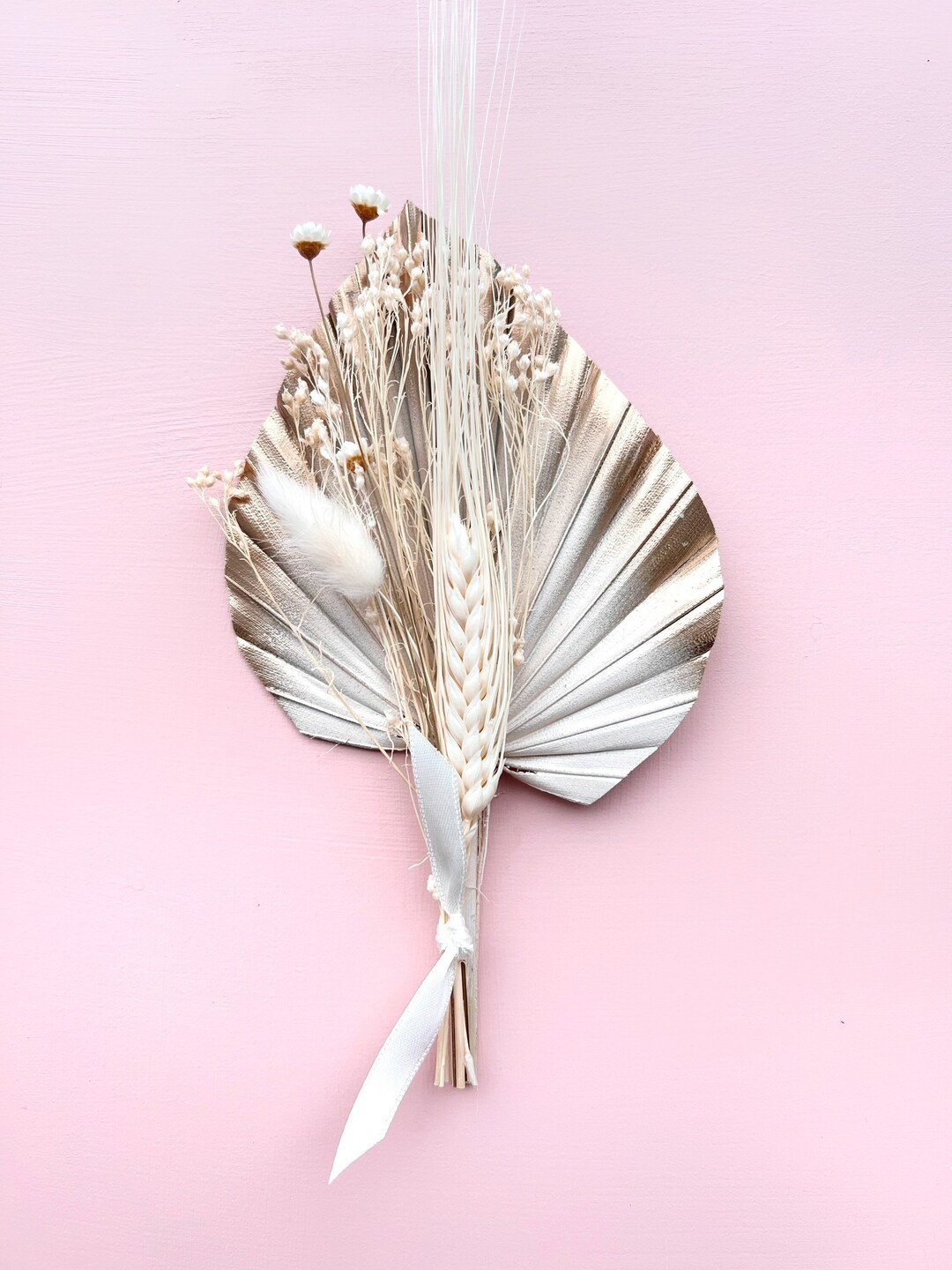 Cream and Gold Mini Spear and Dried Flower Cake Topper - Etsy