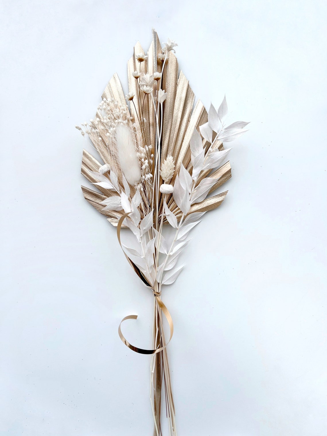 Gold Dried Flower Cake Topper Gold Palm Spear Bunch Flowers - Etsy