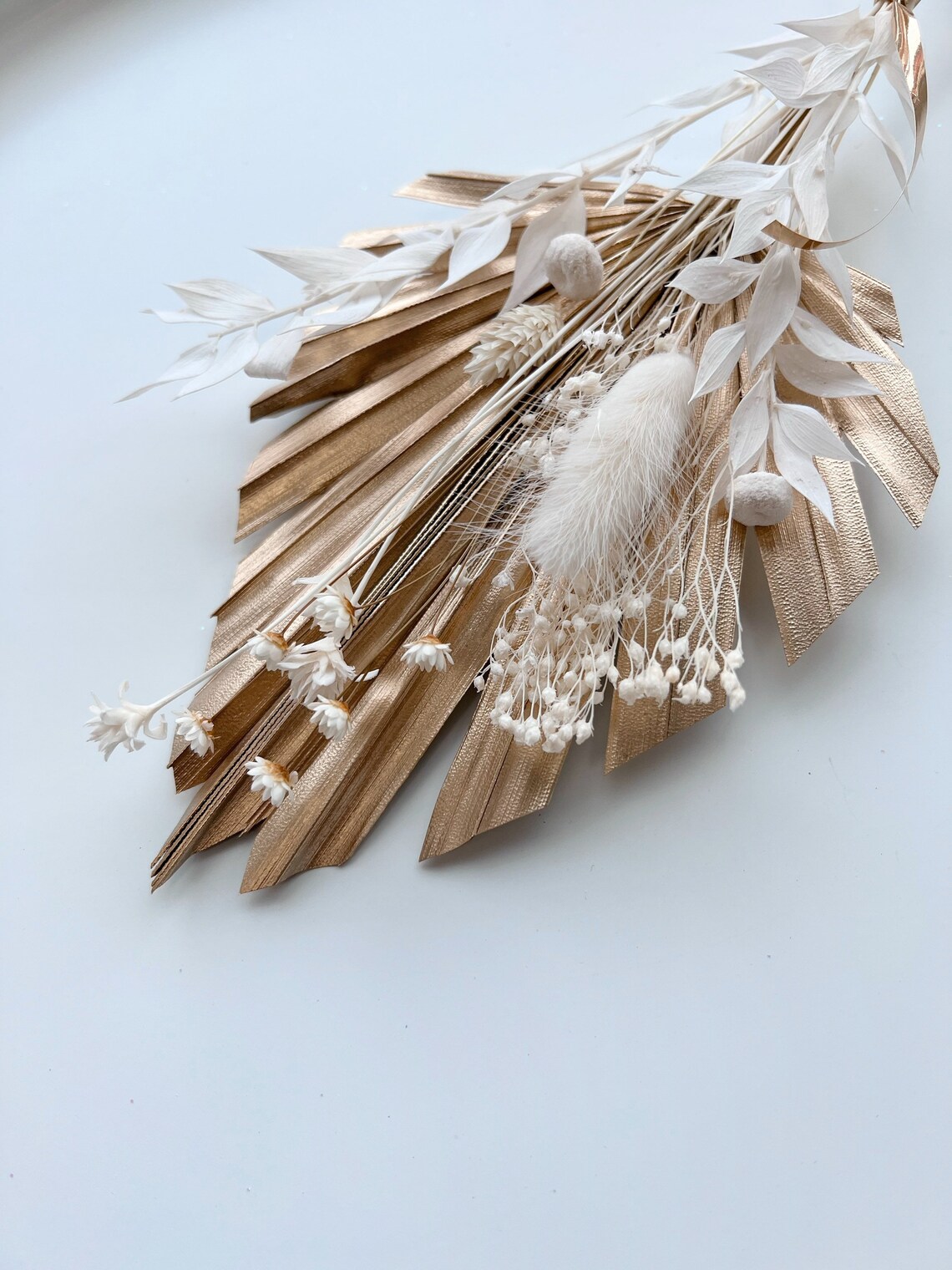 Gold Dried Flower Cake Topper Gold Palm Spear Bunch Flowers - Etsy