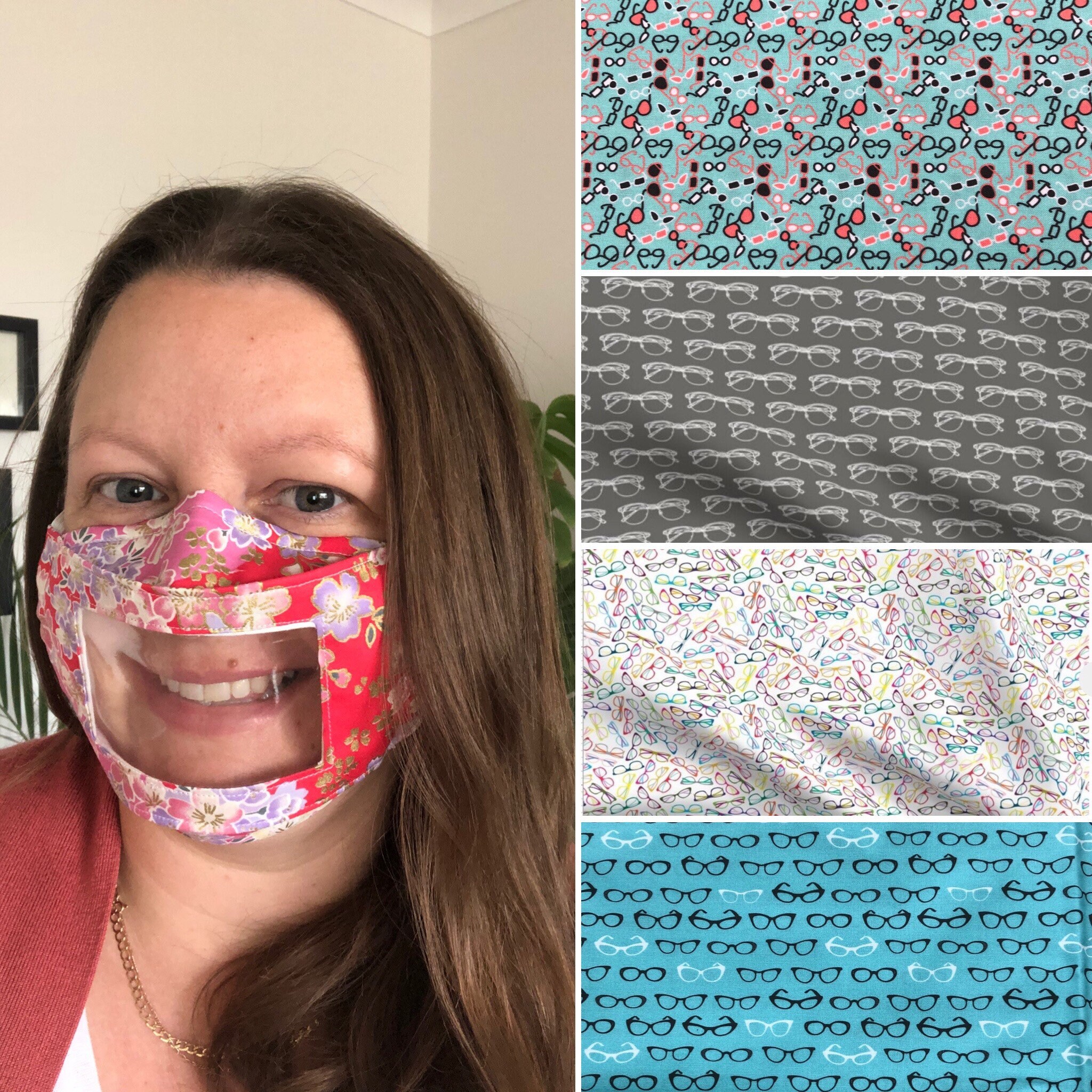 Optical themed clear panel mask spectacle clear window mask | Etsy