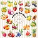 Fruit Clipart PNG Set, 25 Fruit Clipart, Commercial Use Clip Art ...