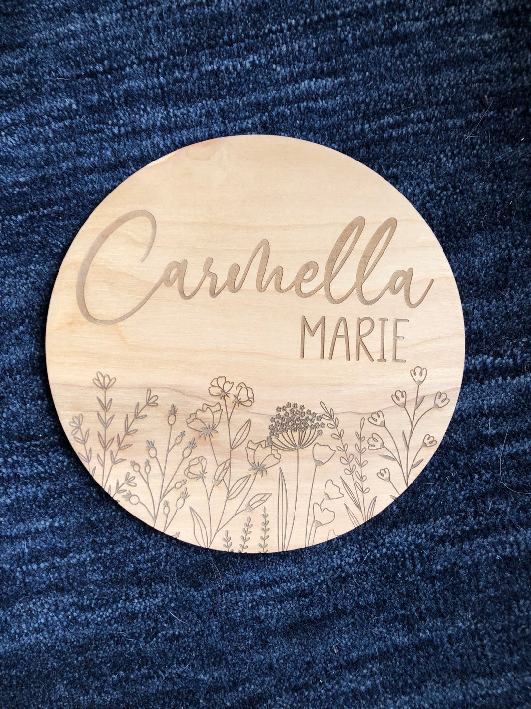 Flower Name Round | Baby Name Sign for Hospital | Mini Baby Sign ...