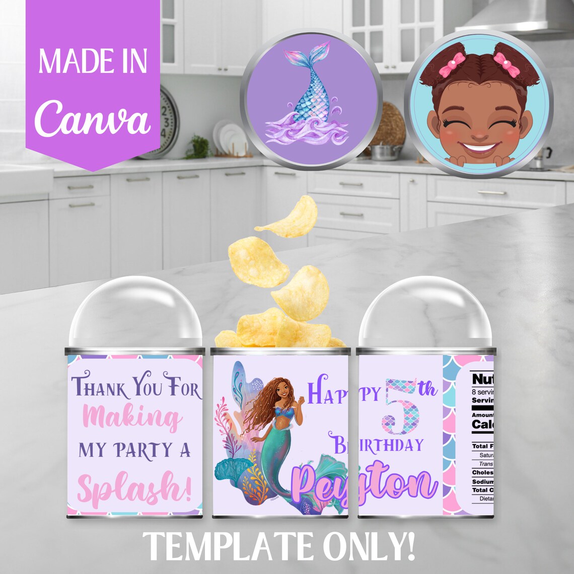 Canva Editable Pringles Label Template - Etsy