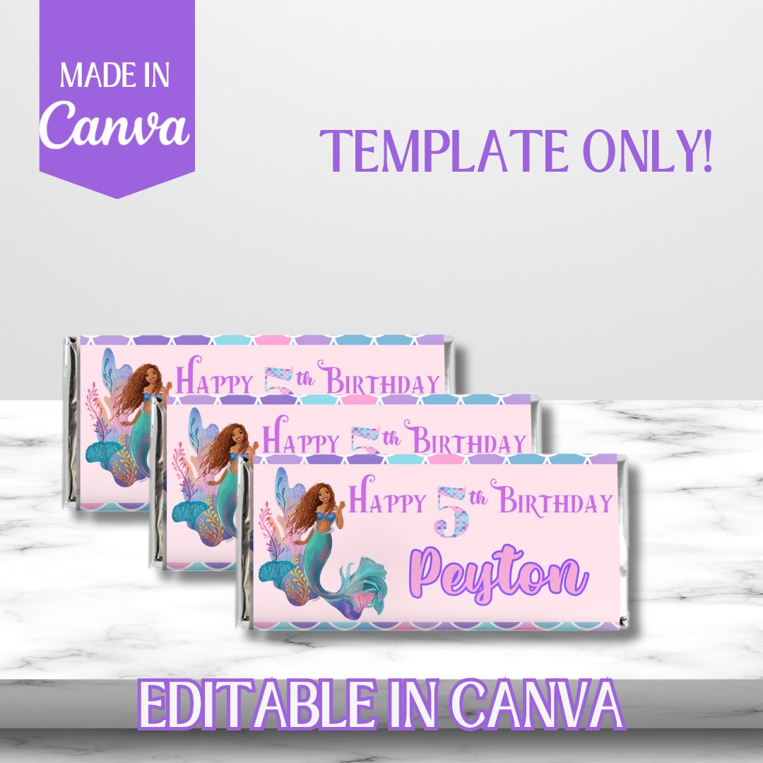 Chocolate Wrapper Template- Editable in Canva - Etsy