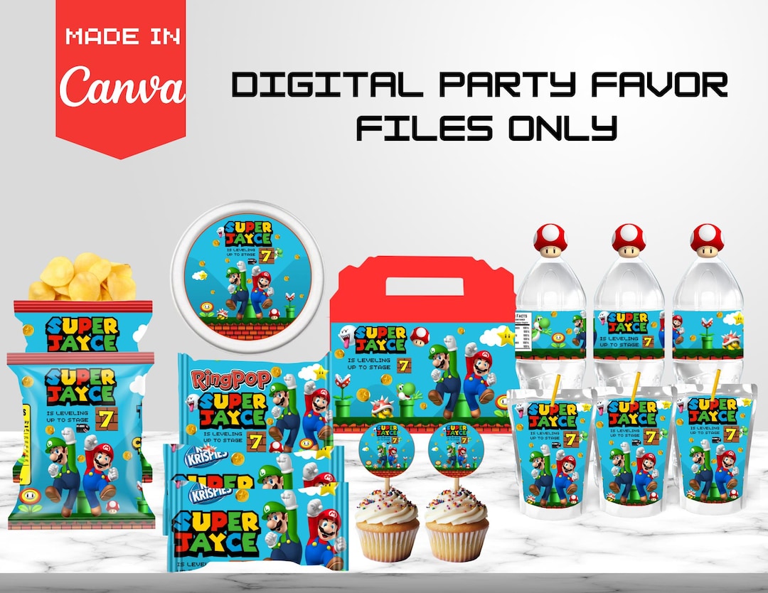 Super Mario Party Favor Bundle, Digital Files Only, Birthday Party ...