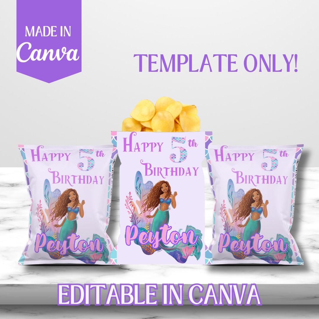 Canva Editable Chip Bag Template Party Favors Design Yourself - Etsy