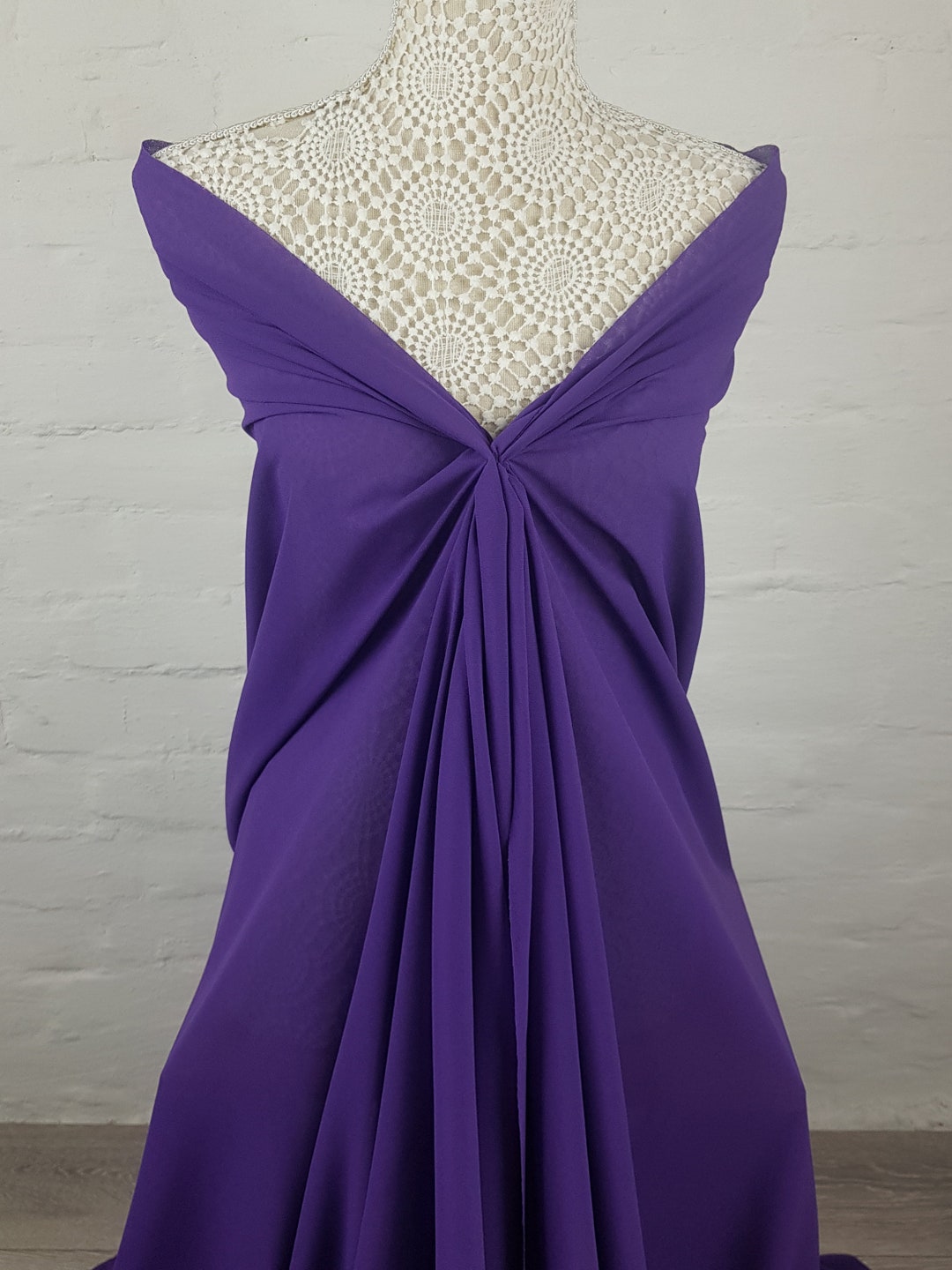 Purple Crepe Georgette Fabric, Purple Material, Dress Fabric, 58" Wide ...