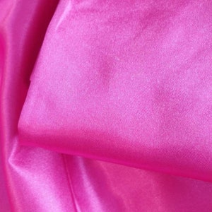 Pink Satin Fabric, Cerise Pink, Silky Satin Fabric, Dress Fabric, Craft ...