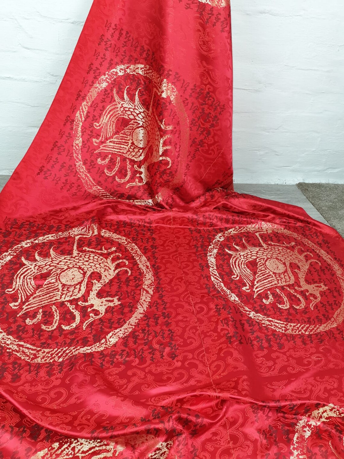 Chinese Dragon Brocade Fabric Chinese Brocade Dragon Fabric - Etsy