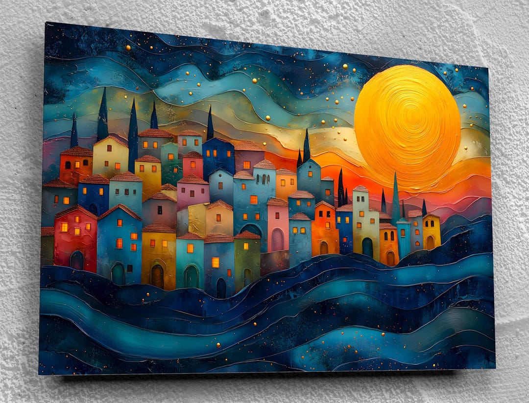 Sicilian Sunset Acrylic Glass Wall Art: Mediterranean Landscape - Etsy
