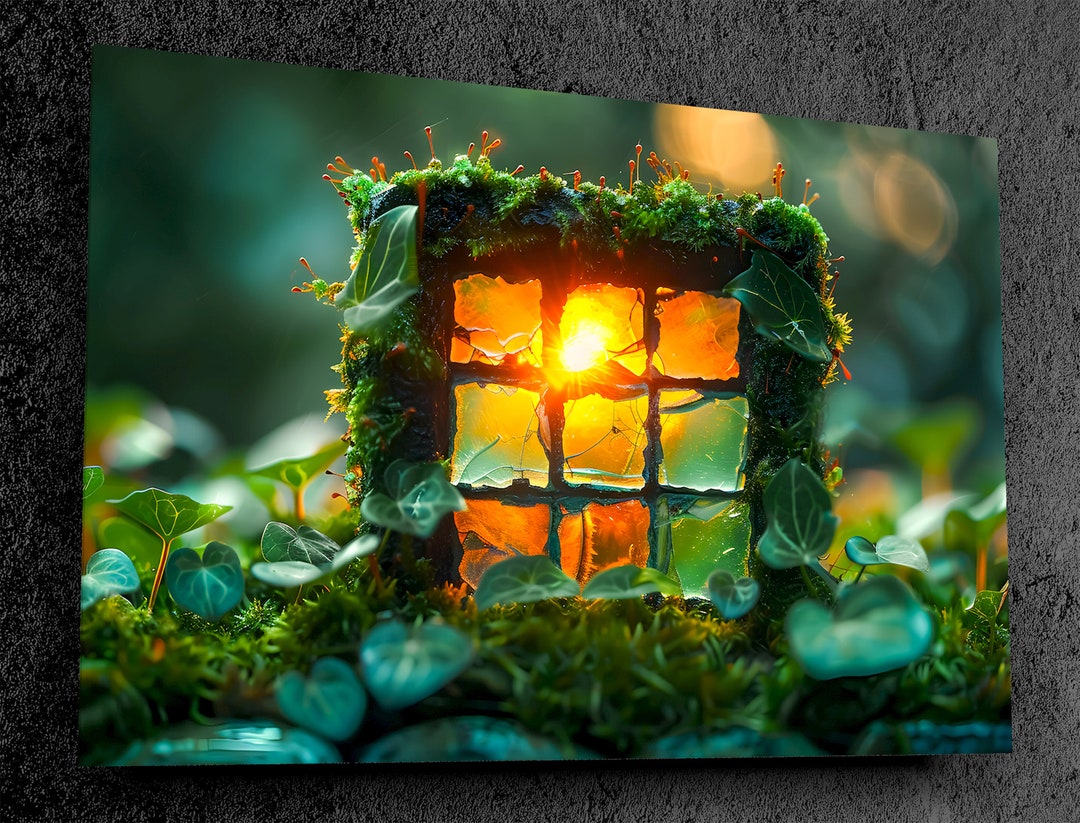Woodland Whisper: Premium 'verdant Glow Pane' - Transformative Art for ...