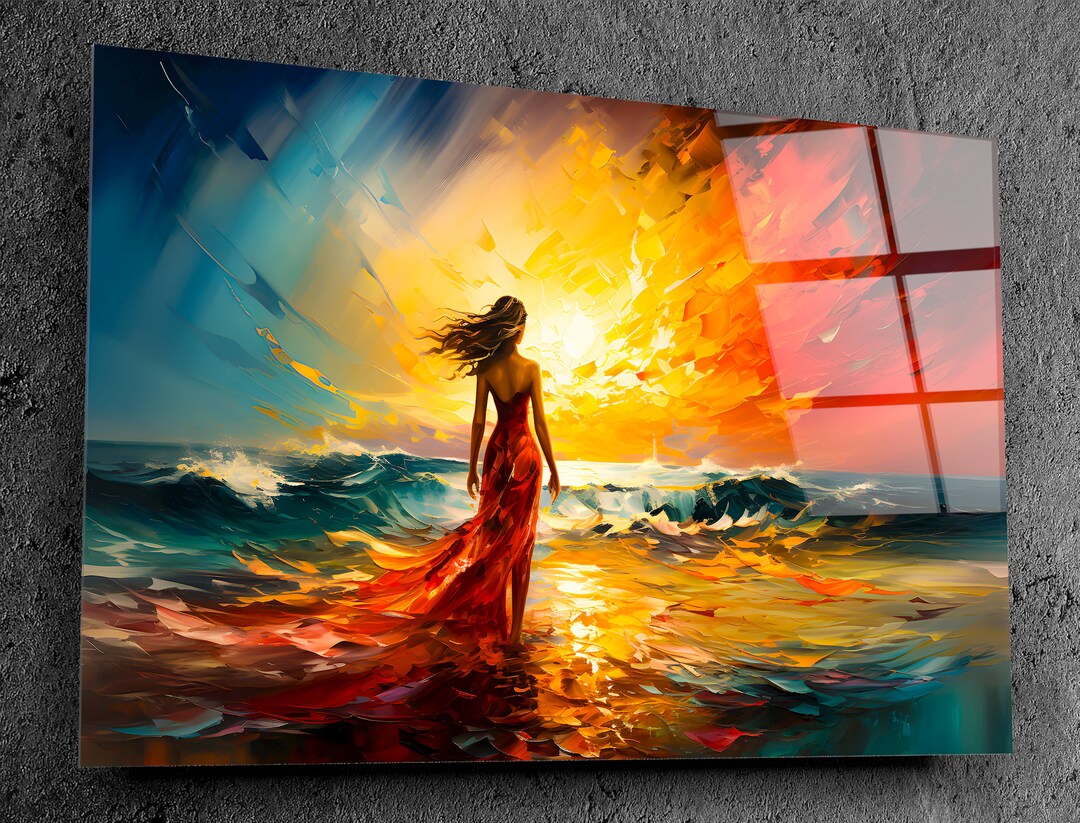 Acrylic Glass Wall Art - 'scarlet Solitude', Lifelong Uv-protection, Vibrant, Scratch & Shatter ...
