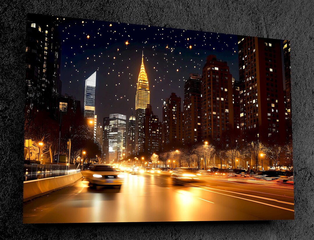 Revolutionary High-definition Metal Wall Art 'golden City Glow' Vibrant ...
