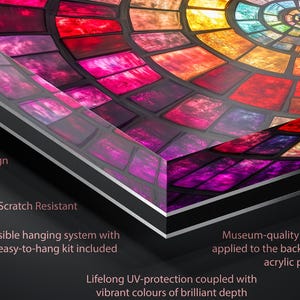 Vibrant Stained Glass Like Spiral Art Dynamic Wall Decor, Premium ...