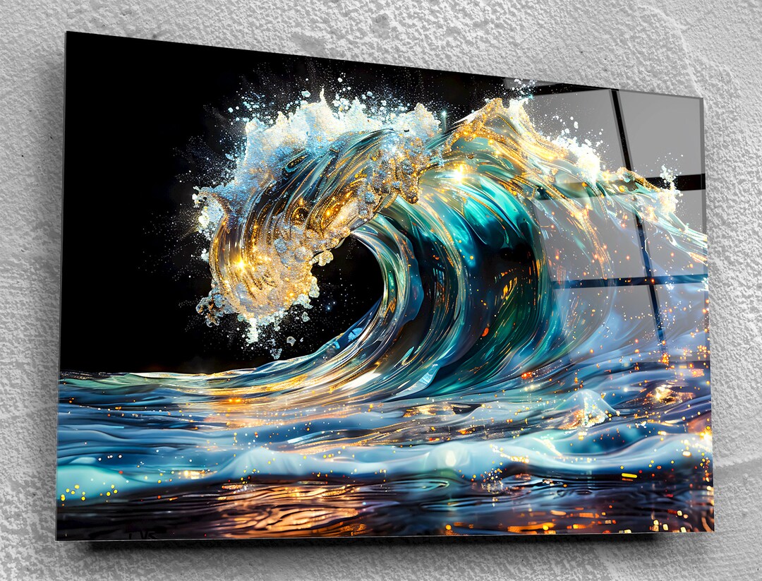 Wavemagic Dynamic Crystal Acrylic Glass Wave Wall Art – Home & Office ...