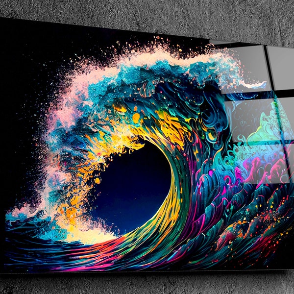 Glass Wall Art Large Etsy