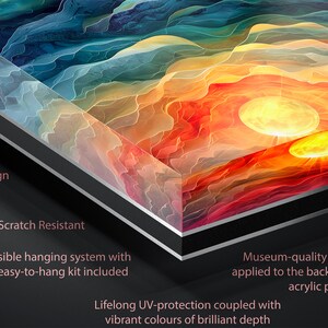 Panoramic Wall Art 'solar Waves' in Premium 10 Mm Acrylic Glass ...