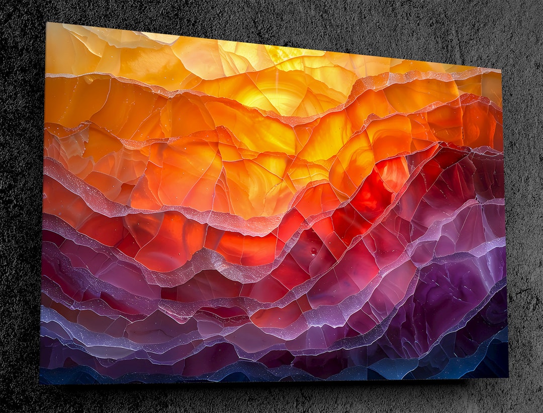 Sun-kissed Serenity Behind Premium Acrylic Glass, Backlit Illusion, UV ...