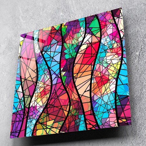 Abstract Fused Glass Art Panel Colorful Artwork Cosmic Fish - Etsy